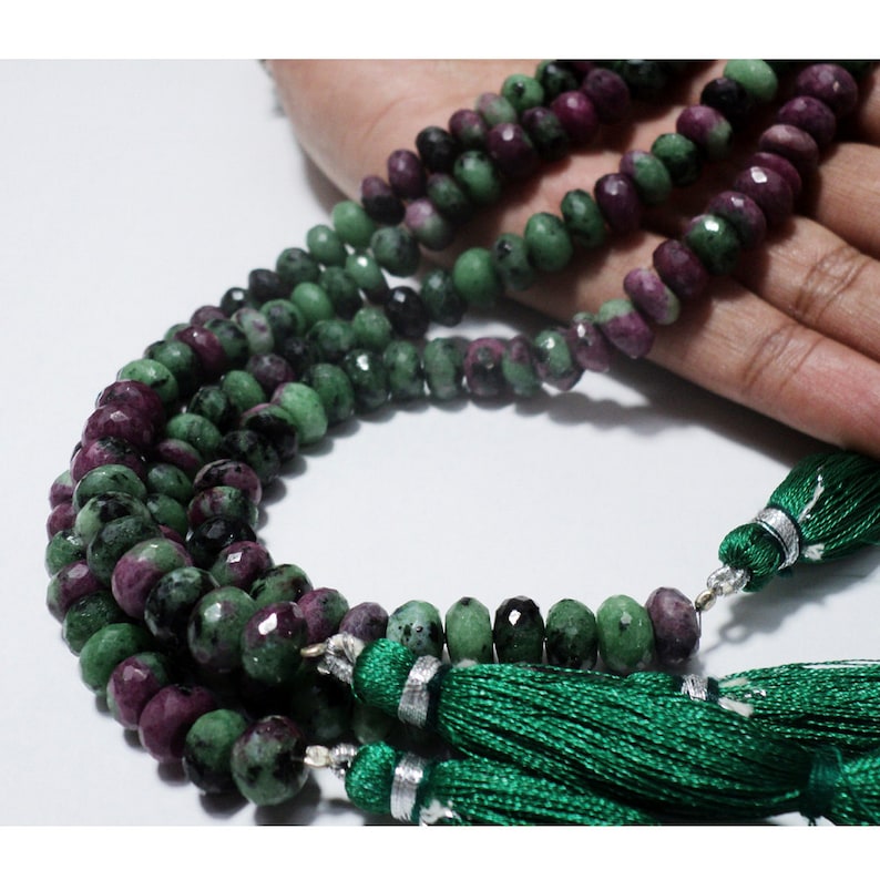 9mm Ruby Zoisite Faceted Rondelle Beads Ruby Zoisite Beads - Etsy