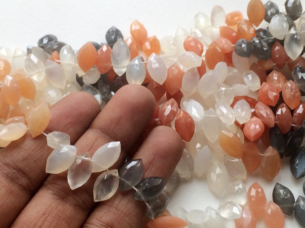 7x11mm-7x14mm Multi Moonstone Faceted Marquise Beads Multi | Etsy