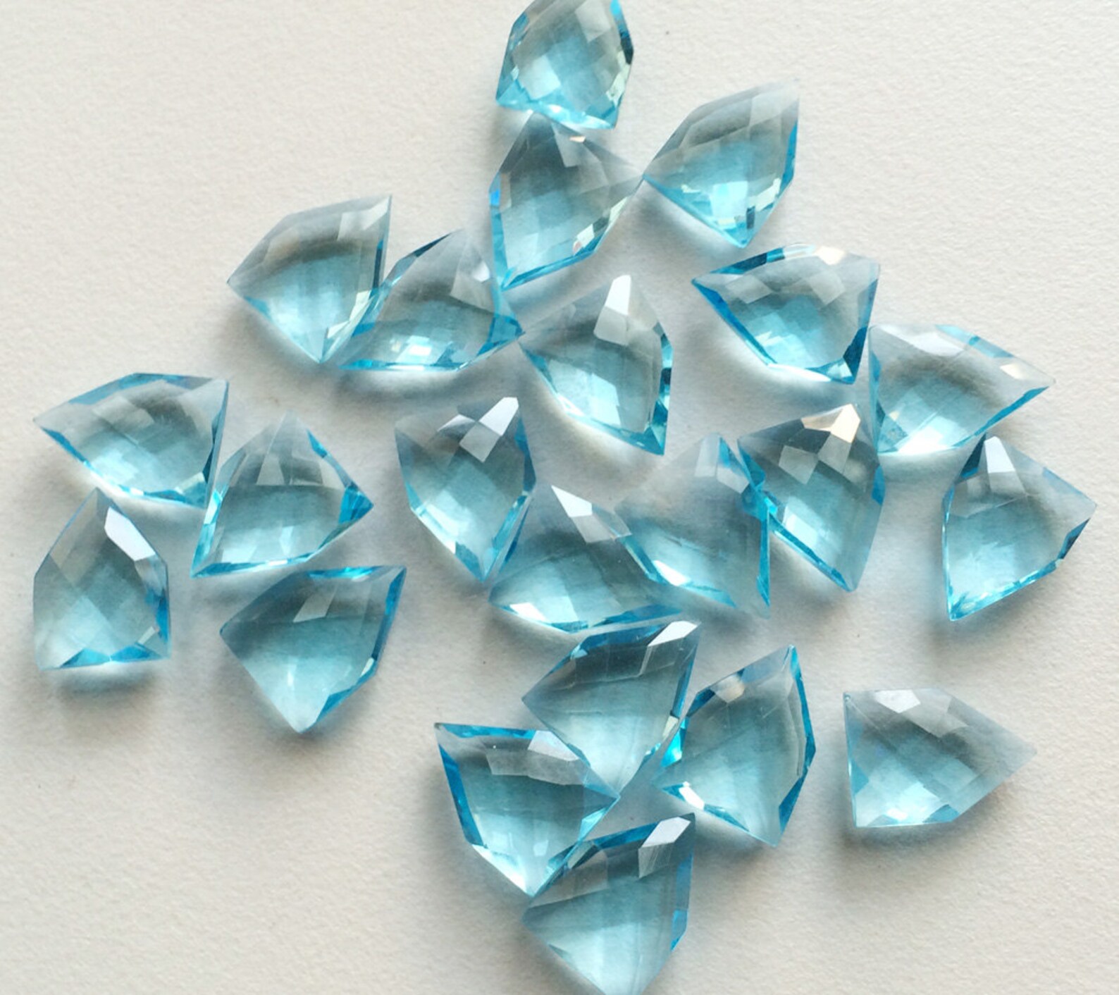 18mm Aqua Blue Hydro Quartz Checker Cut Fancy Shape Blue | Etsy