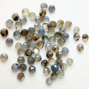 5mm Labradorite Rose Cut Round Cabochons, Labradorite Faceted Flat Back ...