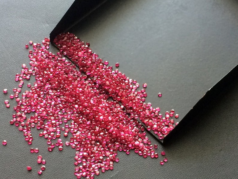 1.5-2mm Ruby Round Cut Stones, Natural Loose Ruby Gems, Tiny Faceted ...