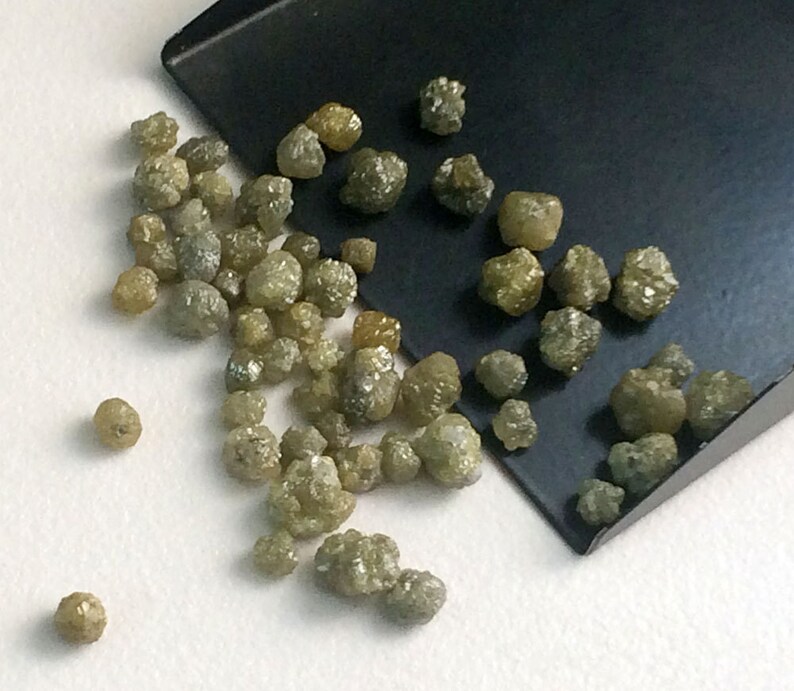 3-5mm Green Rough Diamond Rondelles Green Diamonds Loose | Etsy