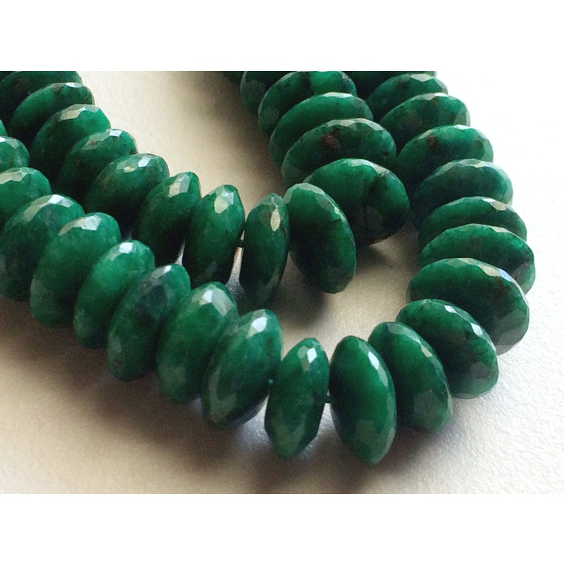 8.5mm - 10.5mm Green Corundum Faceted Discs, Corundum German Cut ...