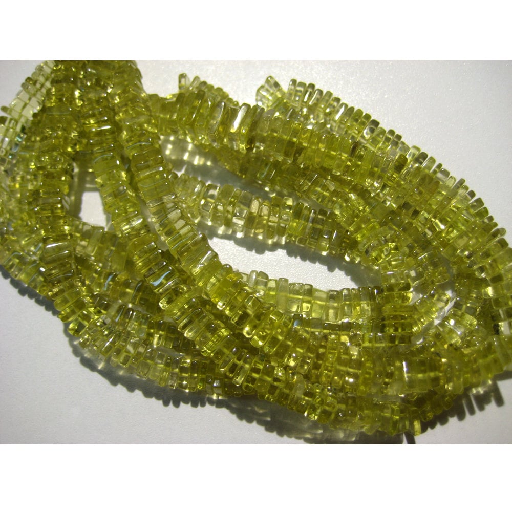 6mm Lemon Quartz Heishi Beads, Lemon Quartz Flat Square Beads, Lemon ...