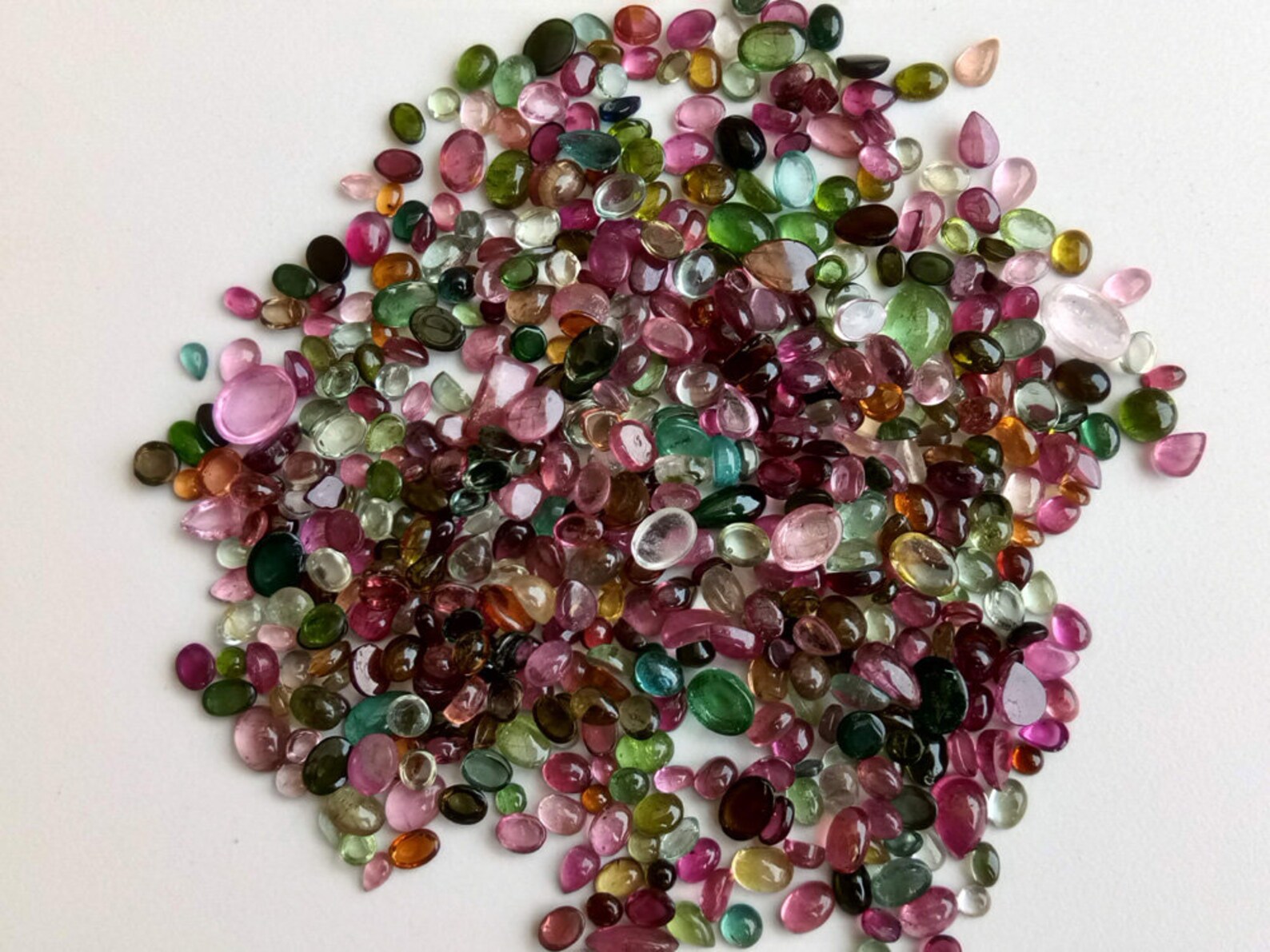 3-9mm Tourmaline Plain Mix Shape Cabochons, Natural Multi Tourmaline ...