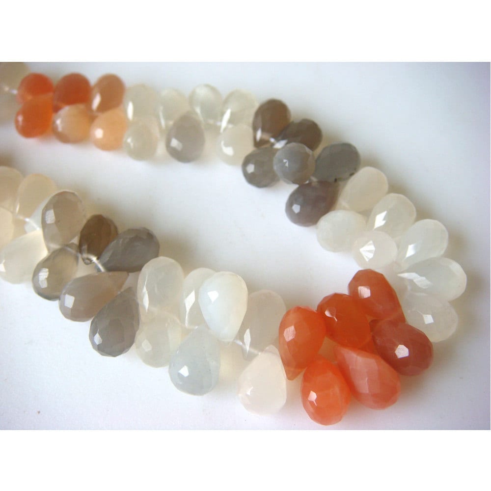 7x10mm Multi Moonstone Faceted Tear Drops Multi Moonstone - Etsy