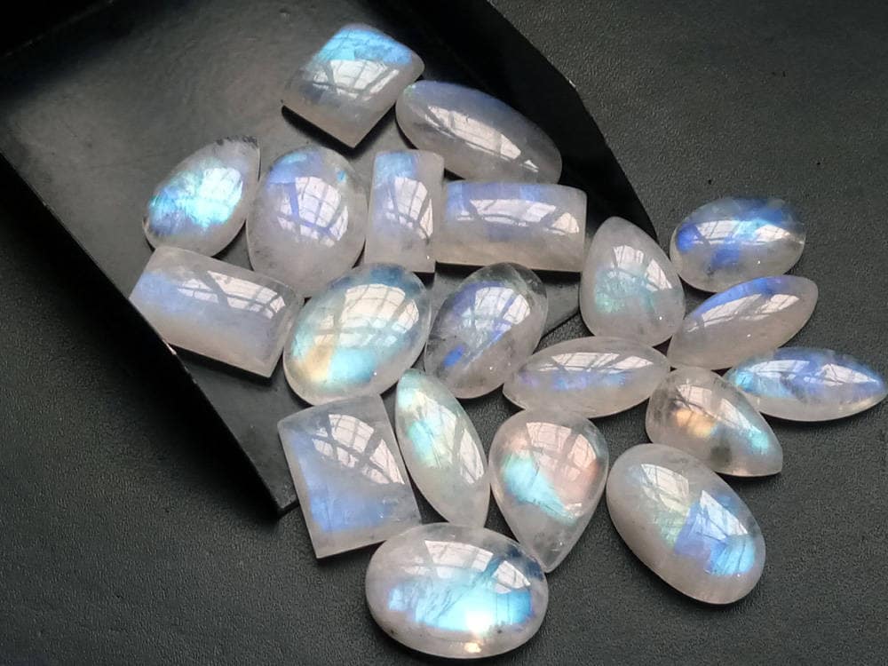 12x18mm 13x23mm Rainbow Moonstone Mix Shape Plain Cabochons | Etsy
