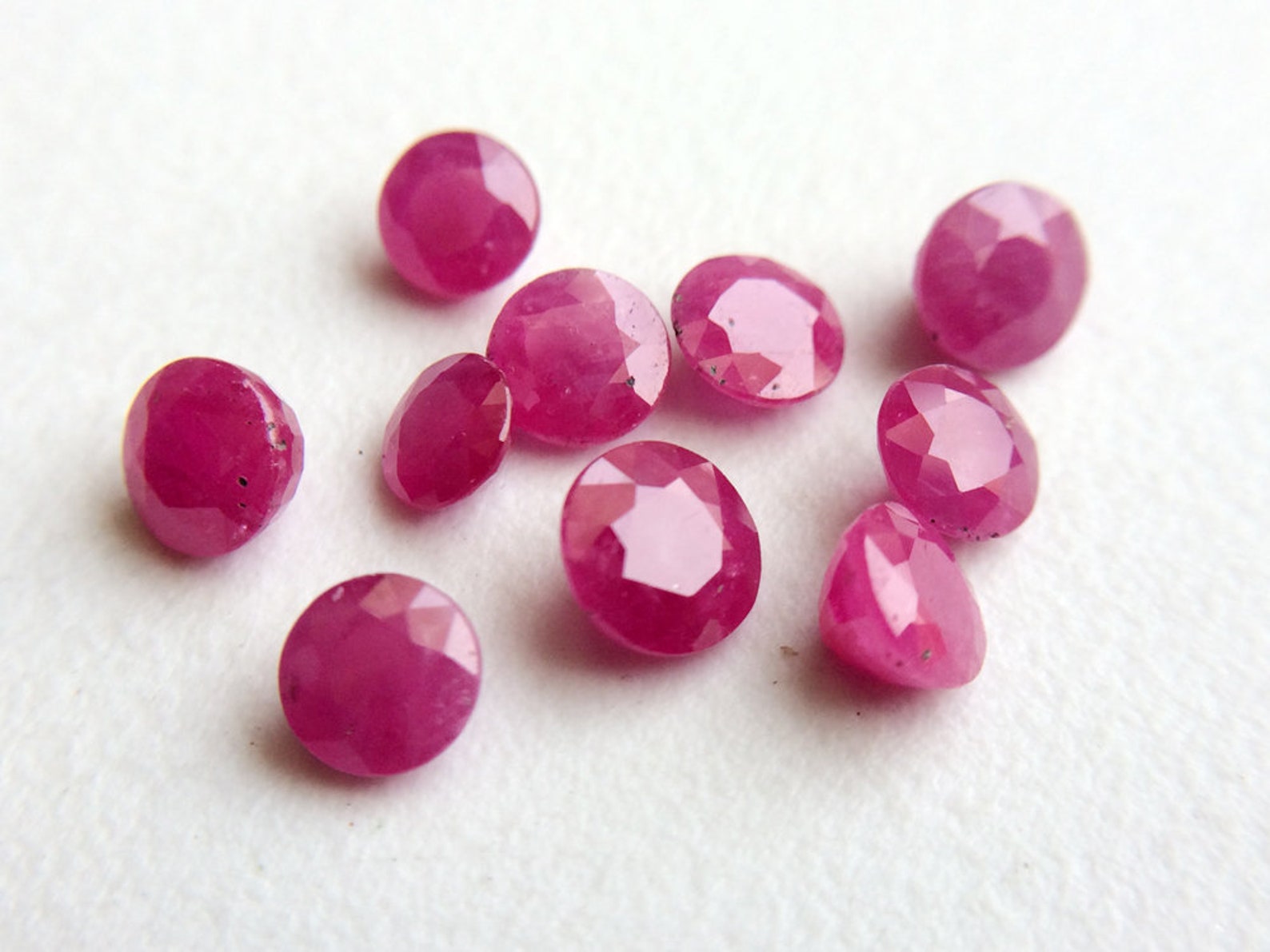5.4-5.8mm Ruby Round Cut Stones 4 Pieces Natural Johnson - Etsy