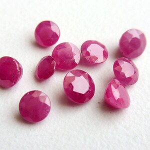 5.4-5.8mm Ruby Round Cut Stones, 4 Pieces Natural Johnson Mines Ruby ...