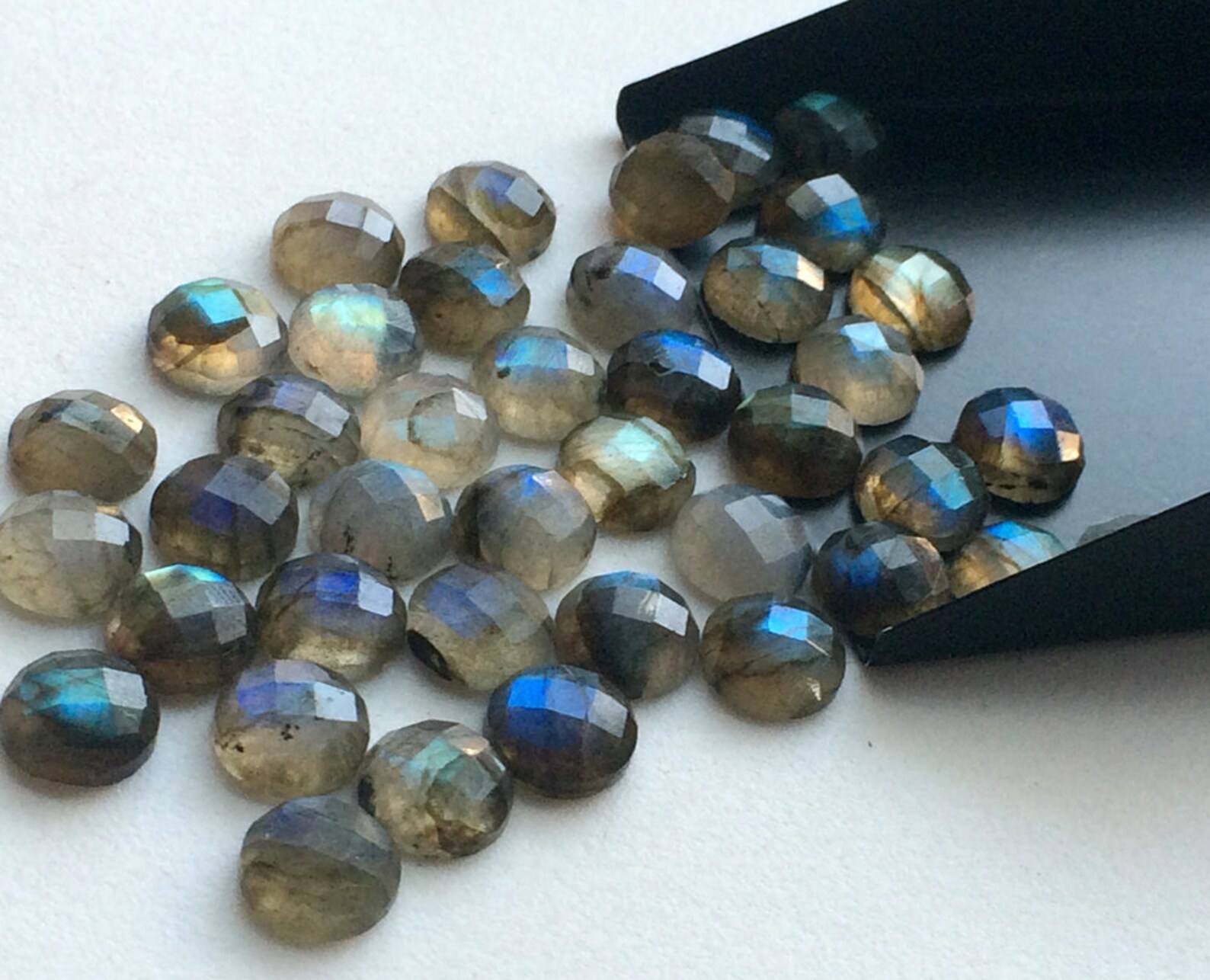 10mm Labradorite Rose Cut Round Flat Back Cabochons - Etsy