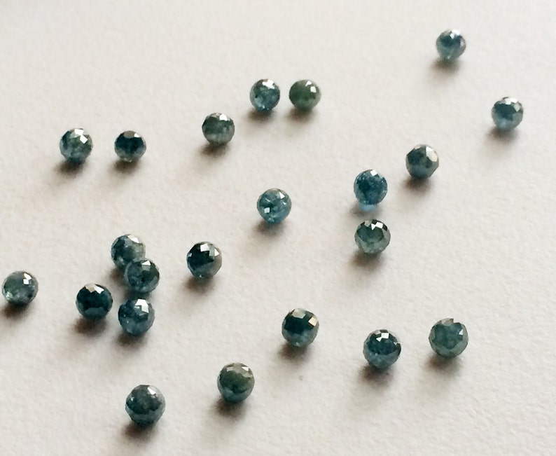 4mm Green Blue Faceted Diamond Balls, Natural Diamond, Raw Diamonds ...