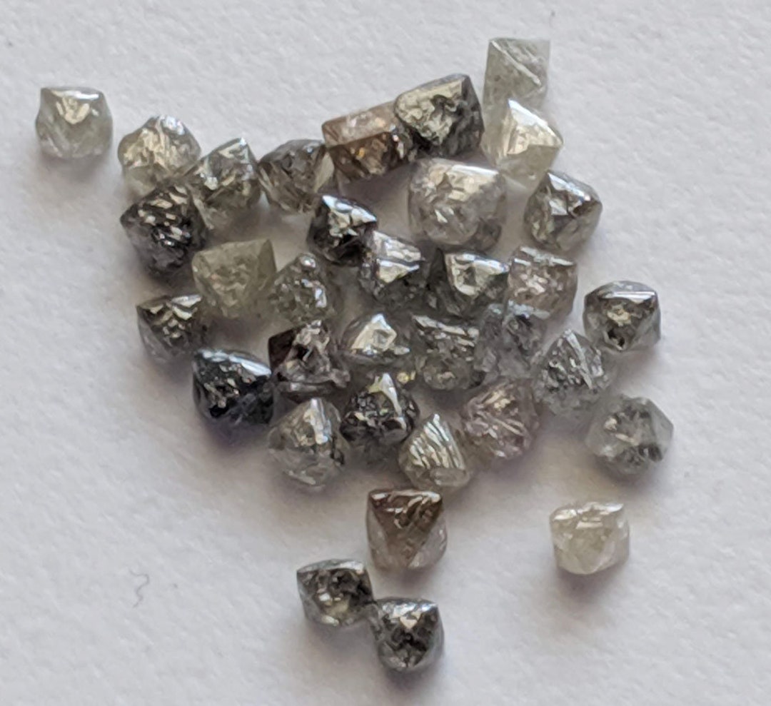 3-4mm Grey Diamond Crystal Raw Grey Diamond Crystal Loose - Etsy