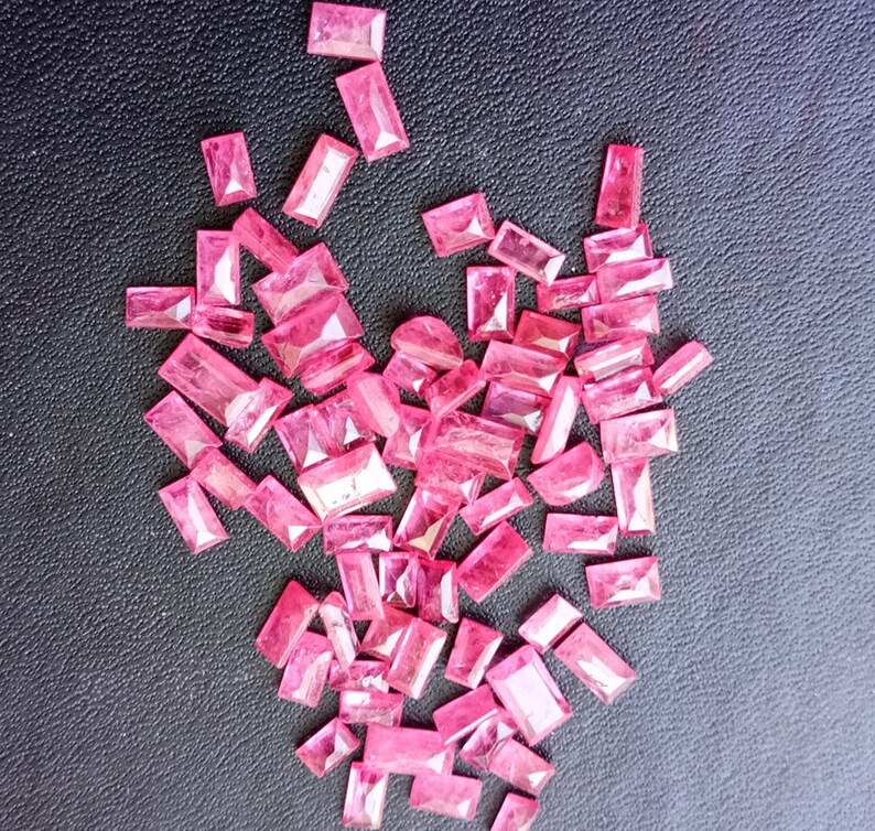 2x3mm 2.5x4mm Ruby Baguette Cut Stone Natural Ruby | Etsy