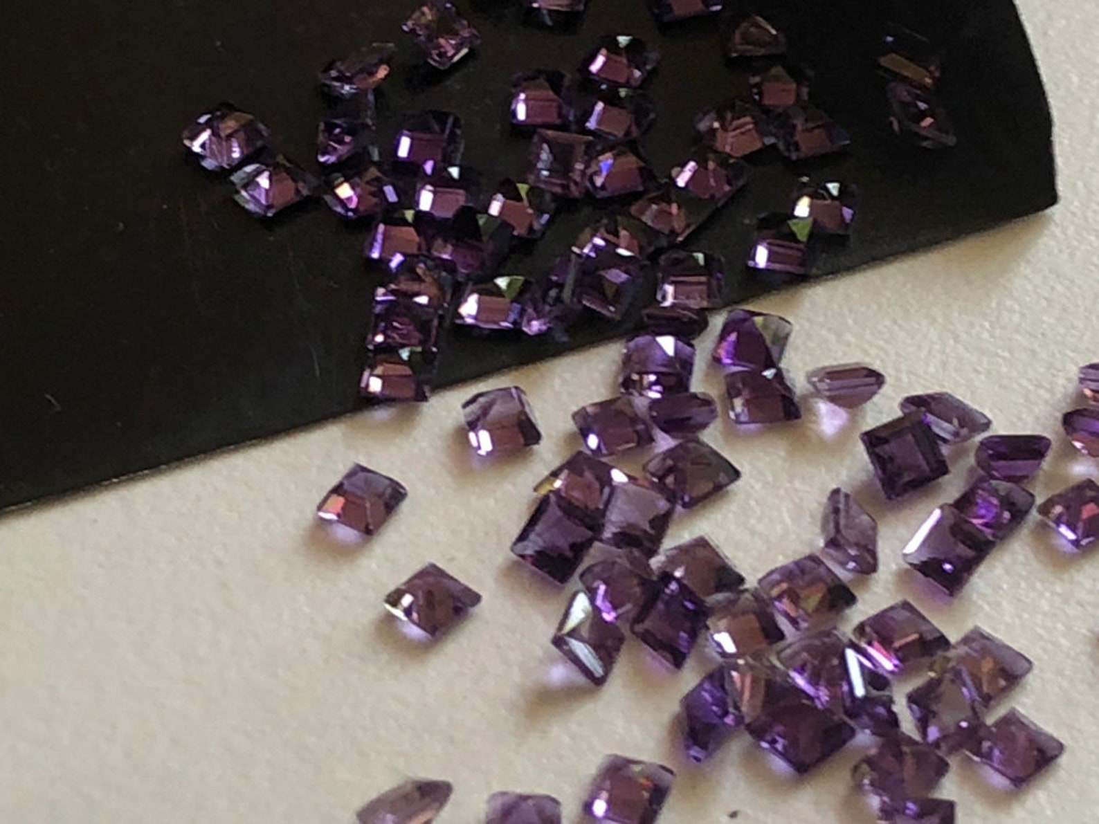 3mm Amethyst Princess Cut Stone Lot Natural Pointed Back | Etsy
