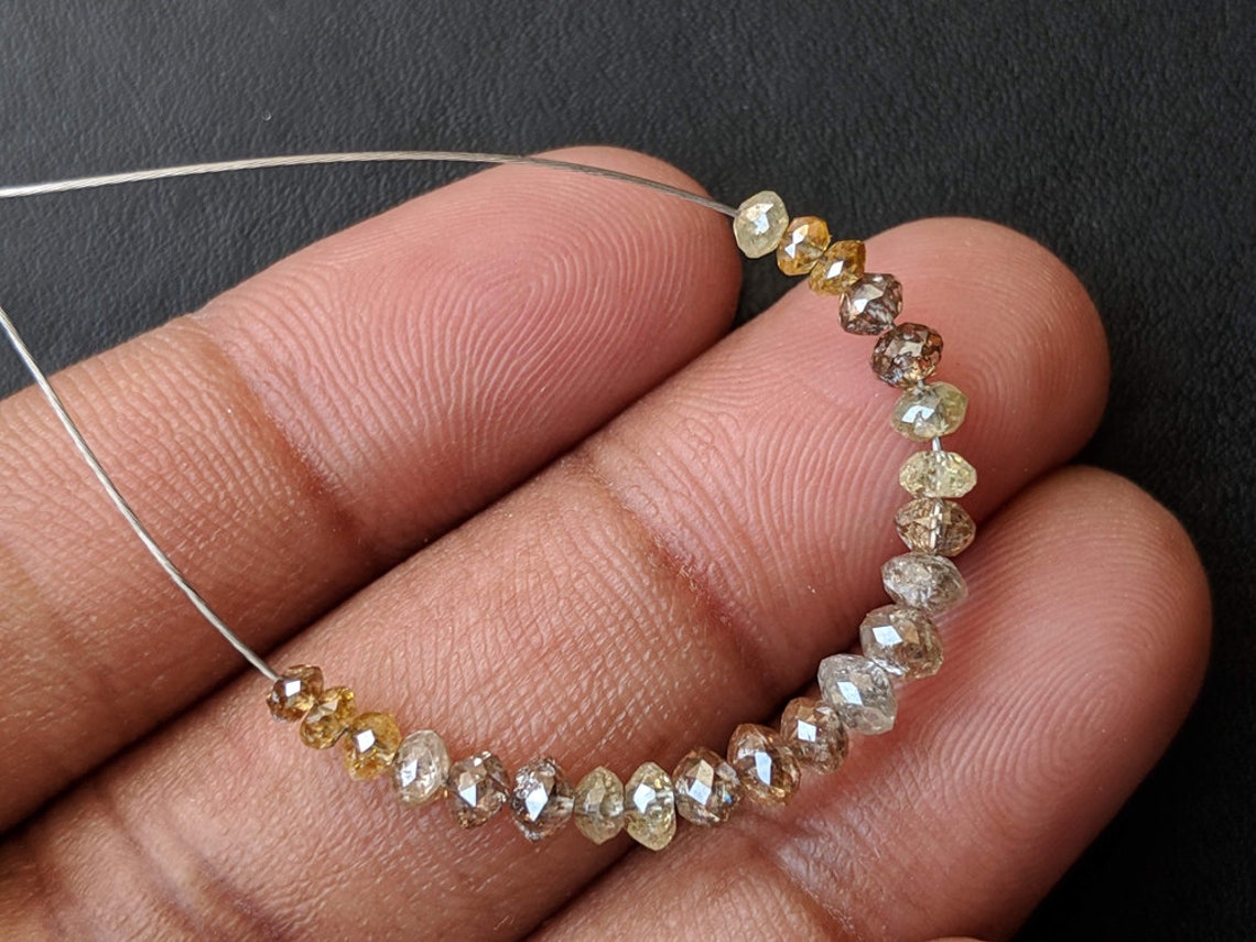 2.5-3mm Multi Color Sparkling Faceted Diamond Rondelle Bead - Etsy