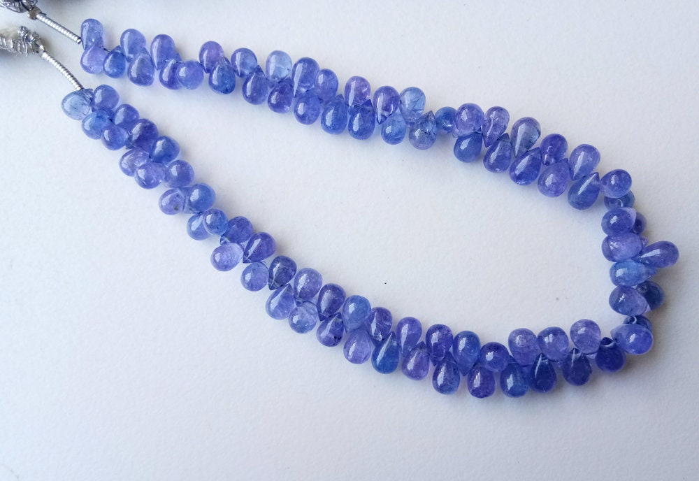3x5mm 6x8mm Tanzanite Beads Natural Tanzanite Plain Drops | Etsy
