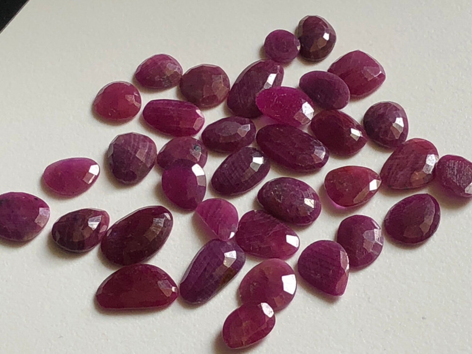 8-12mm Ruby Rose Cut Cabochons Natural Ruby Rose Cut Flat | Etsy