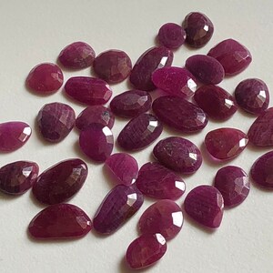 8-12mm Ruby Rose Cut Cabochons, Natural Ruby Rose Cut Flat Back ...