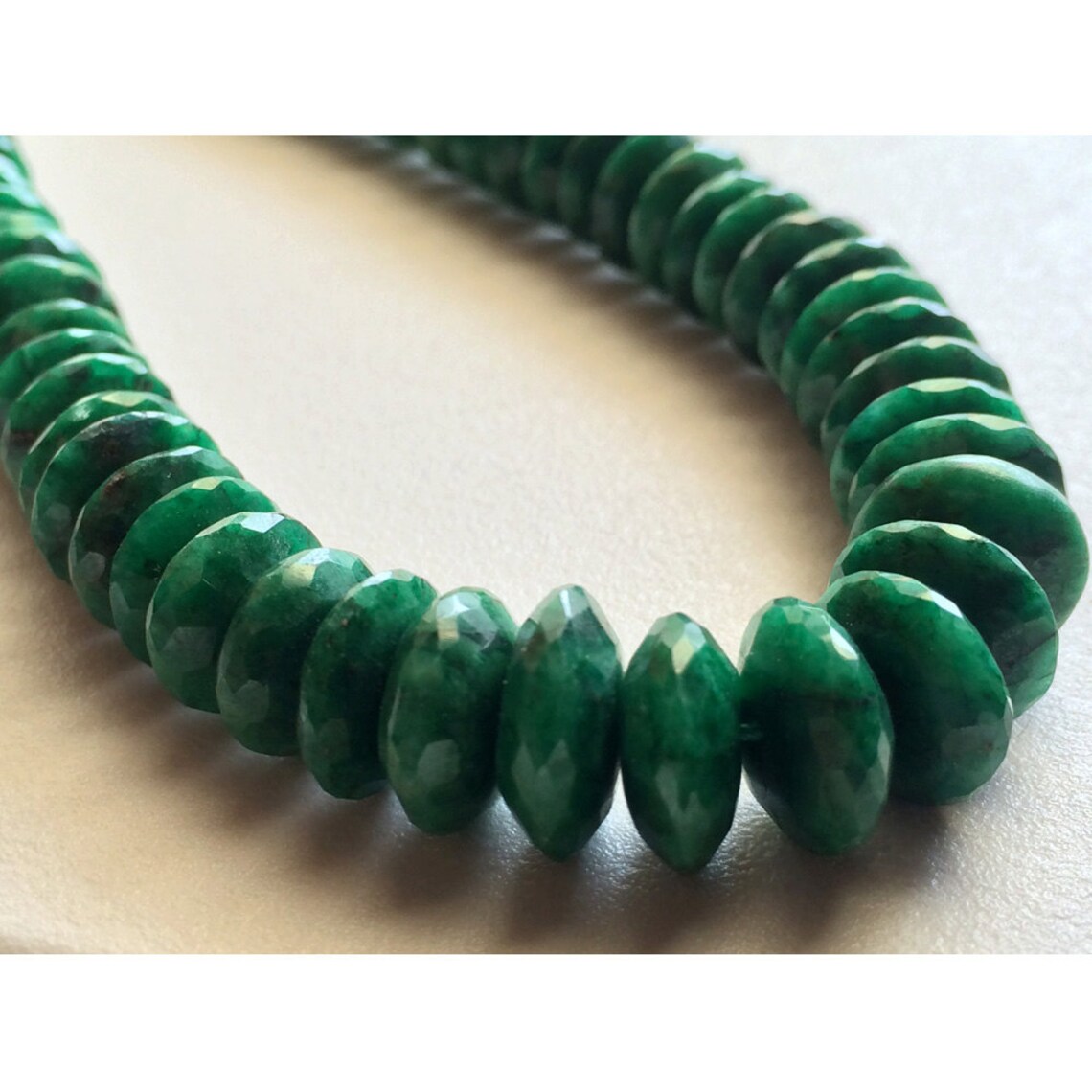 8.5mm - 10.5mm Green Corundum Faceted Discs, Corundum German Cut ...