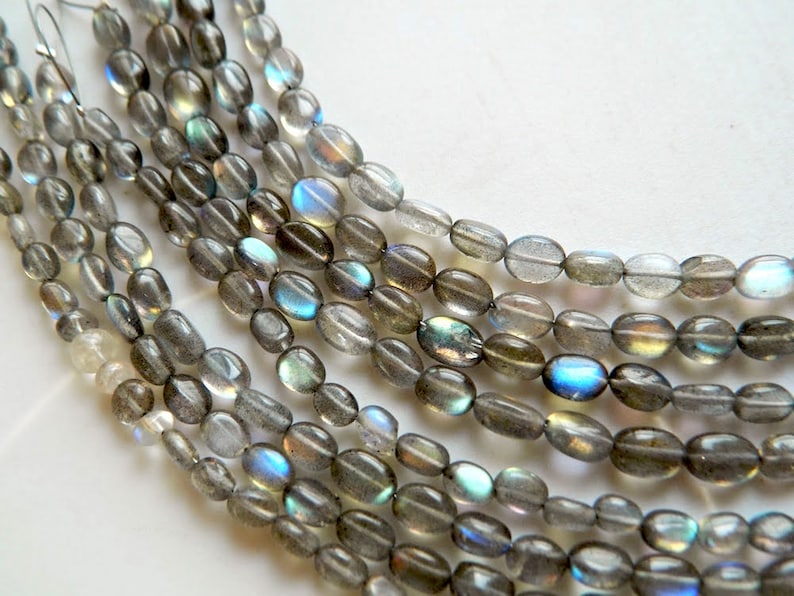 4-6mm Labradorite Plain Oval Beads Blue Fire Gemstones | Etsy