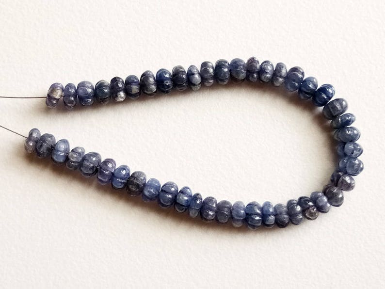 4.5-5.5mm Blue Sapphire Melon Beads, Sapphire Carved Melon Beads ...