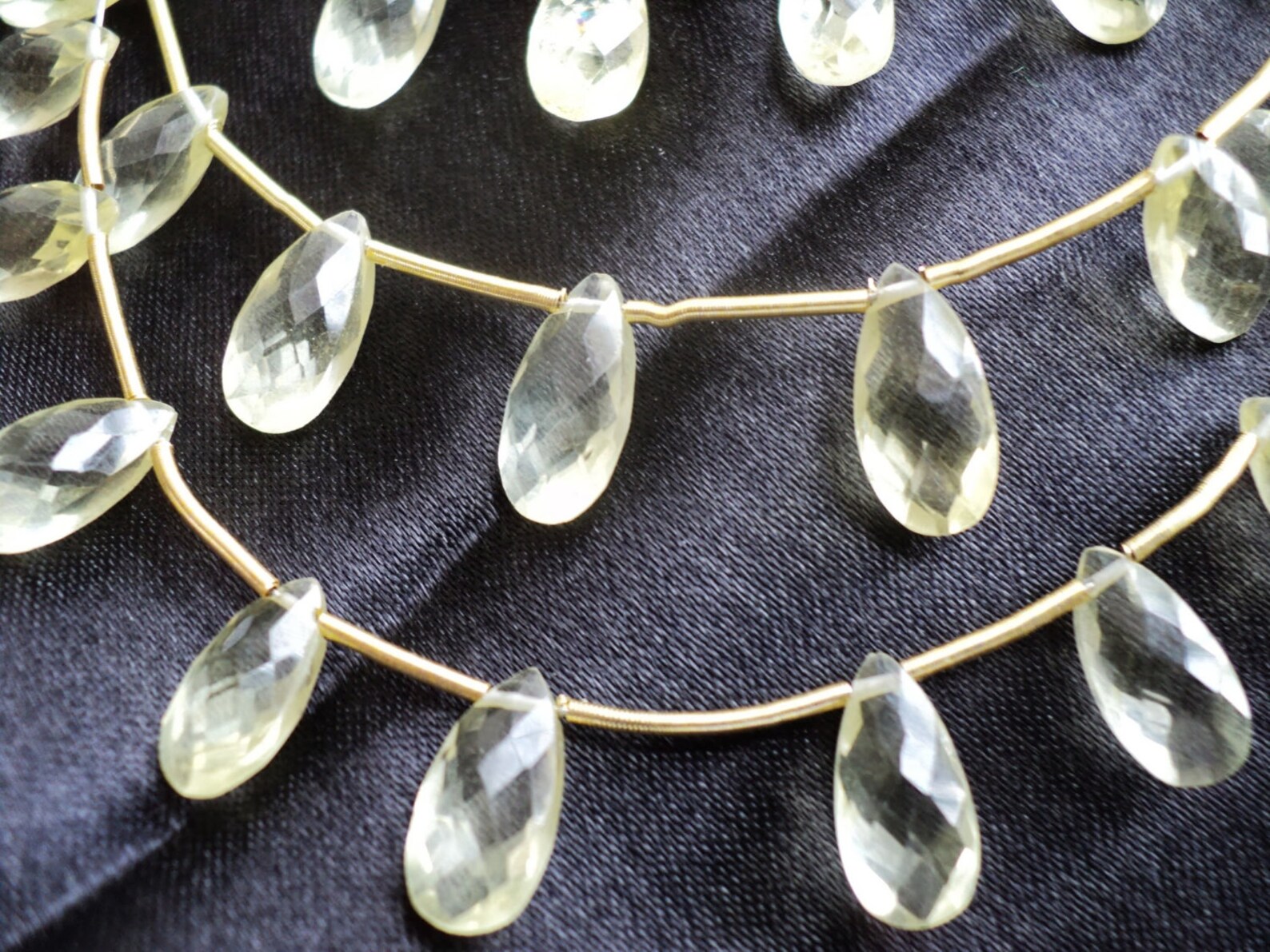 6x8mm Lemon Quartz Micro Faceted Pear Shaped Briolettes 10 | Etsy