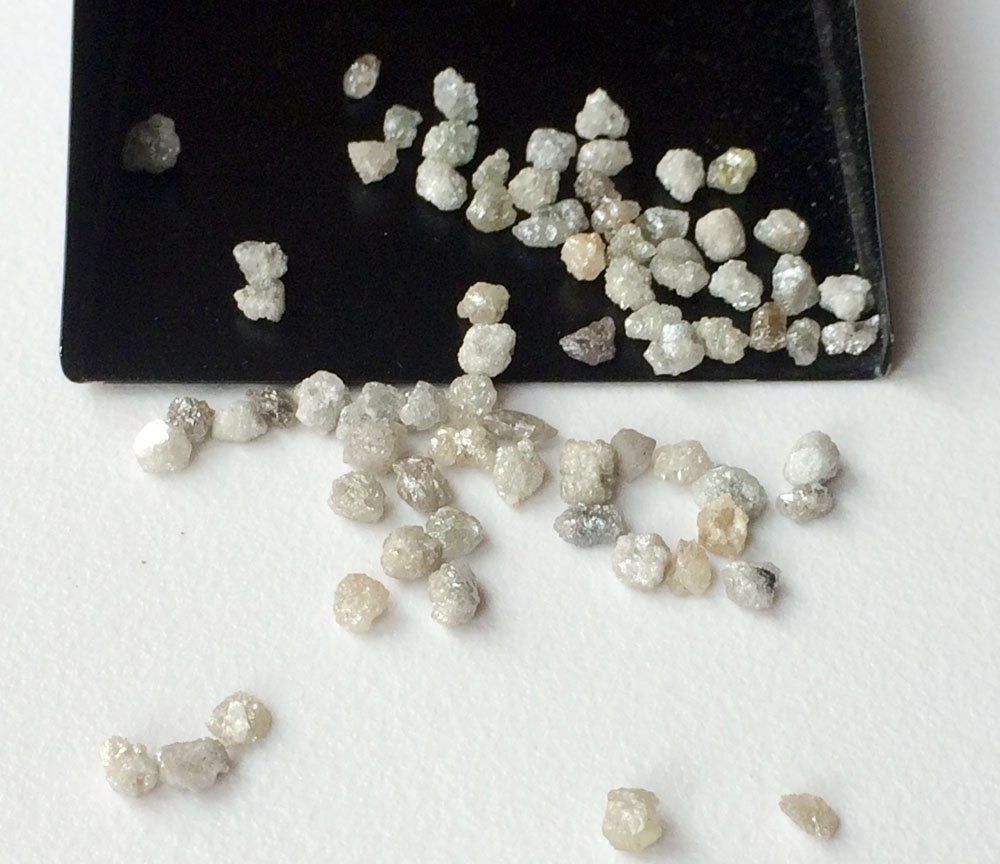 2-5mm Sparkling Grey Rough Diamond Grey Raw Diamond Uncut | Etsy