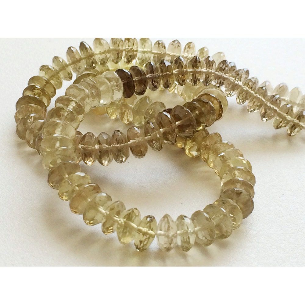 7.5mm-8mm Bicolored Lemon Faceted Lemon Rondelles Lemon | Etsy