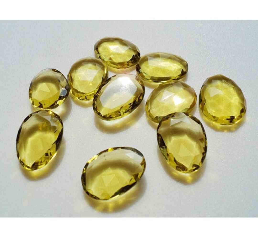 11x14mm to 15x20mm Lemon Quartz Colored Hydro Rosecut, Hydro Quartz ...