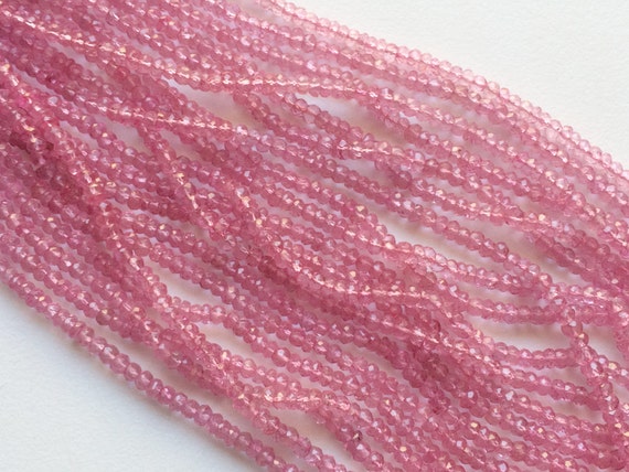 3.5mm Pink Topaz Coated Faceted Rondelle Beads Coated Topaz - Etsy