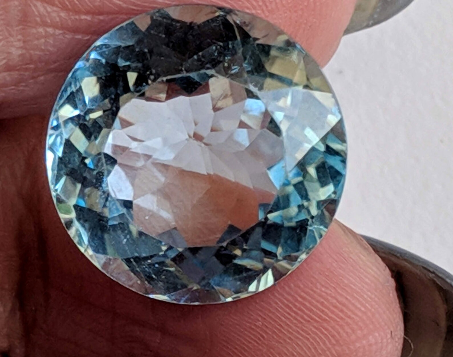 15mm Blue Topaz Round Cut Stone, Natural Blue Topaz Brilliant Cut Stone ...