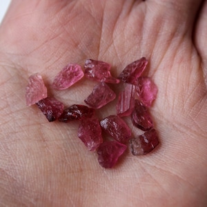 7-8mm Pink Tourmaline Raw, Natural Loose Pink Tourmaline Rough, Raw ...