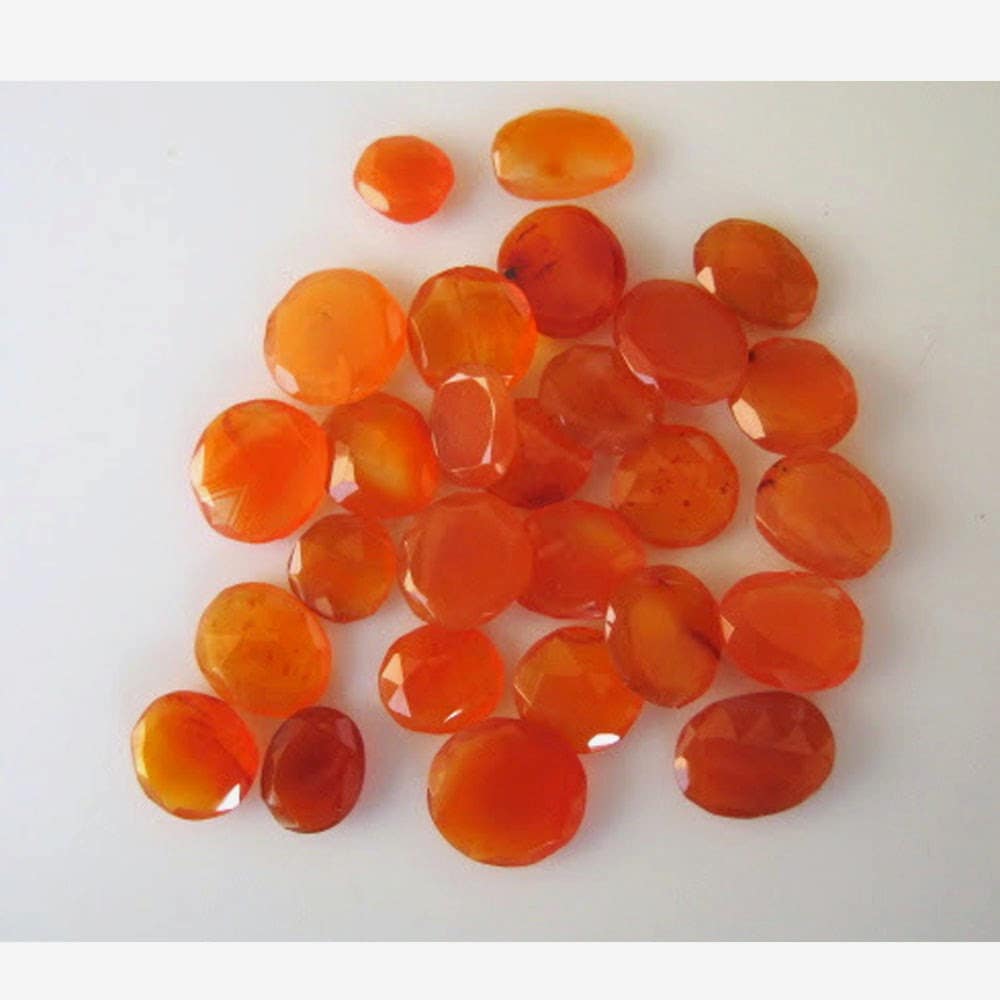 9-10mm Carnelian Rose Cut Cabochons, Carnelian Faceted Cabochons ...