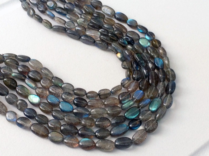5-11mm Labradorite Plain Oval Beads Blue Fire Gemstones | Etsy