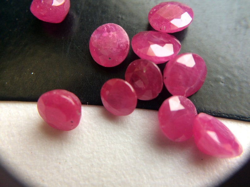 5.4-5.8mm Ruby Round Cut Stones 4 Pieces Natural Johnson - Etsy