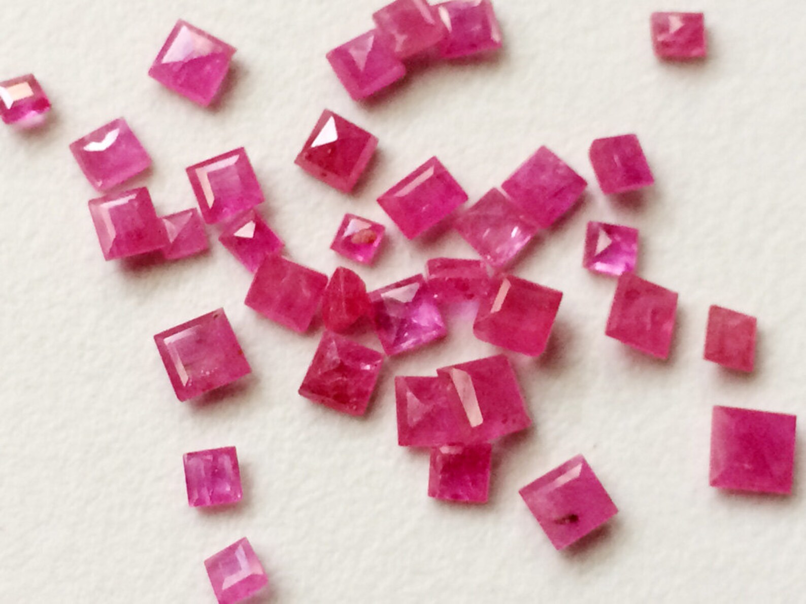 2-4mm Ruby Princess Cut Stones Natural Loose Ruby Square | Etsy