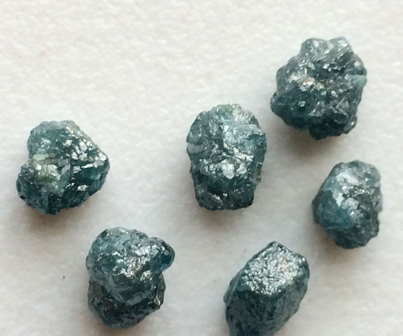 5-6mm Blue Raw Diamond, Blue Rough Round Diamond, Rough Diamond, Uncut ...