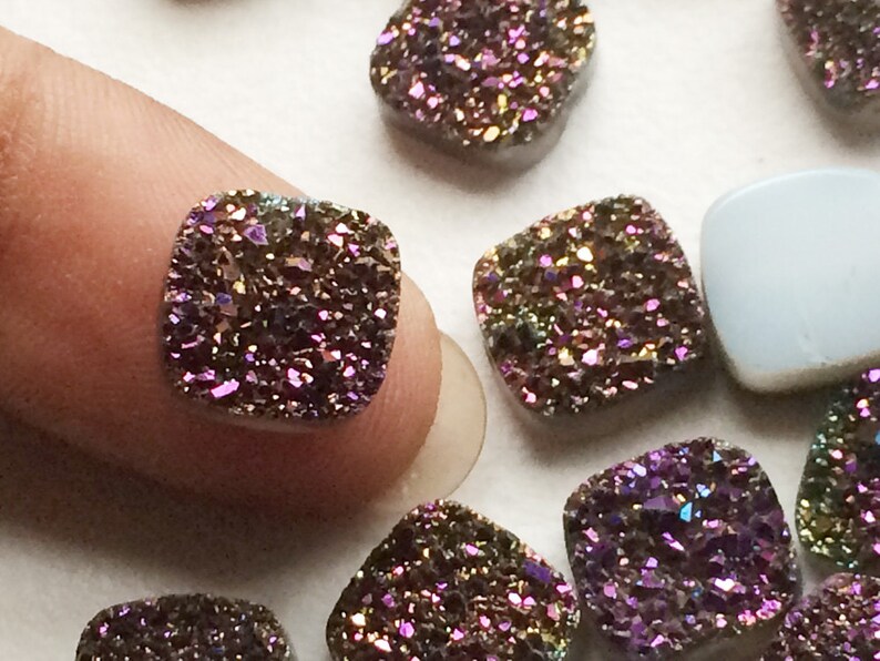 10mm Purple Druzy Titanium Purple Druzy Matched Pairs | Etsy