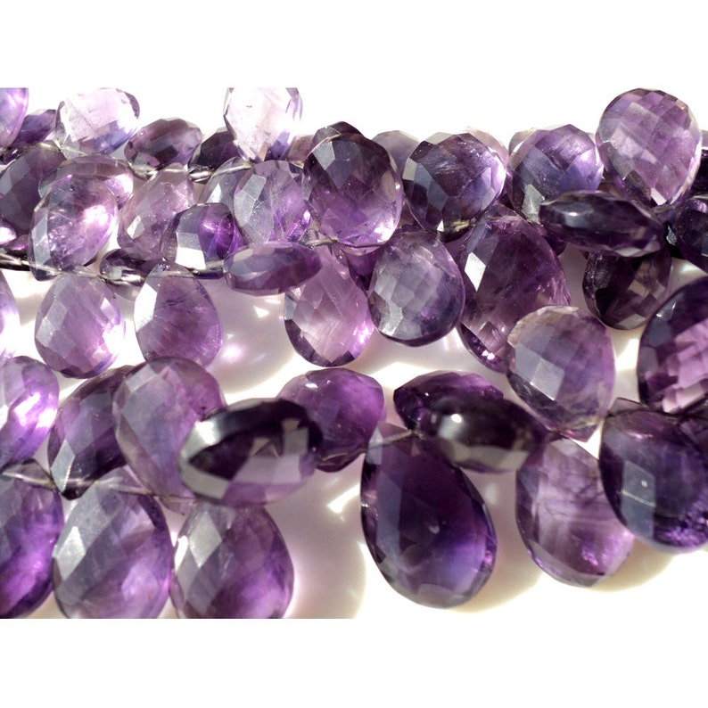 12x9mm to 14x10mm Amethyst Micro Faceted Pear Shape Briolettes ...