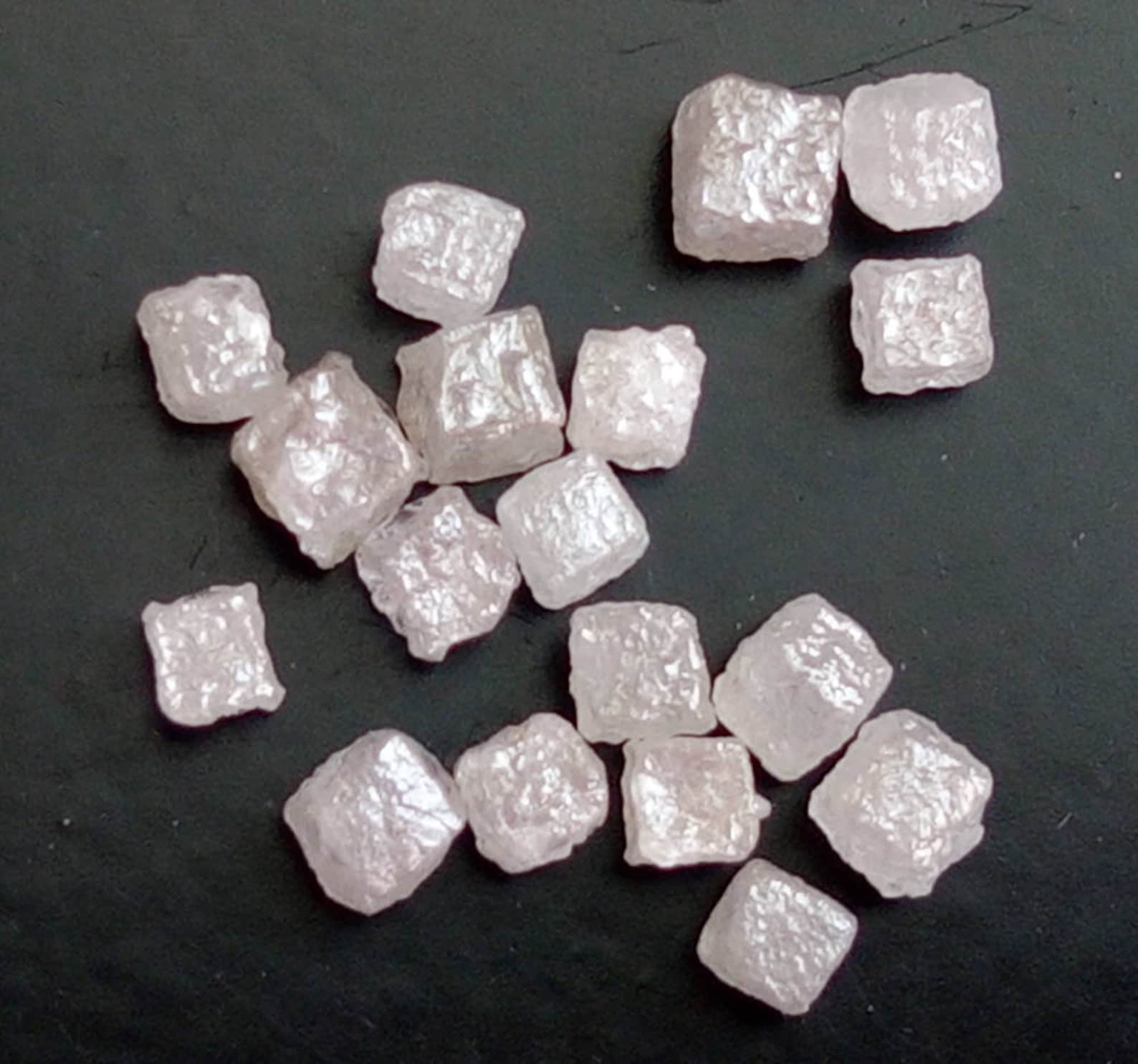 3-4mm White Rough Diamond Cube, Natural Pure White Diamonds, Loose ...