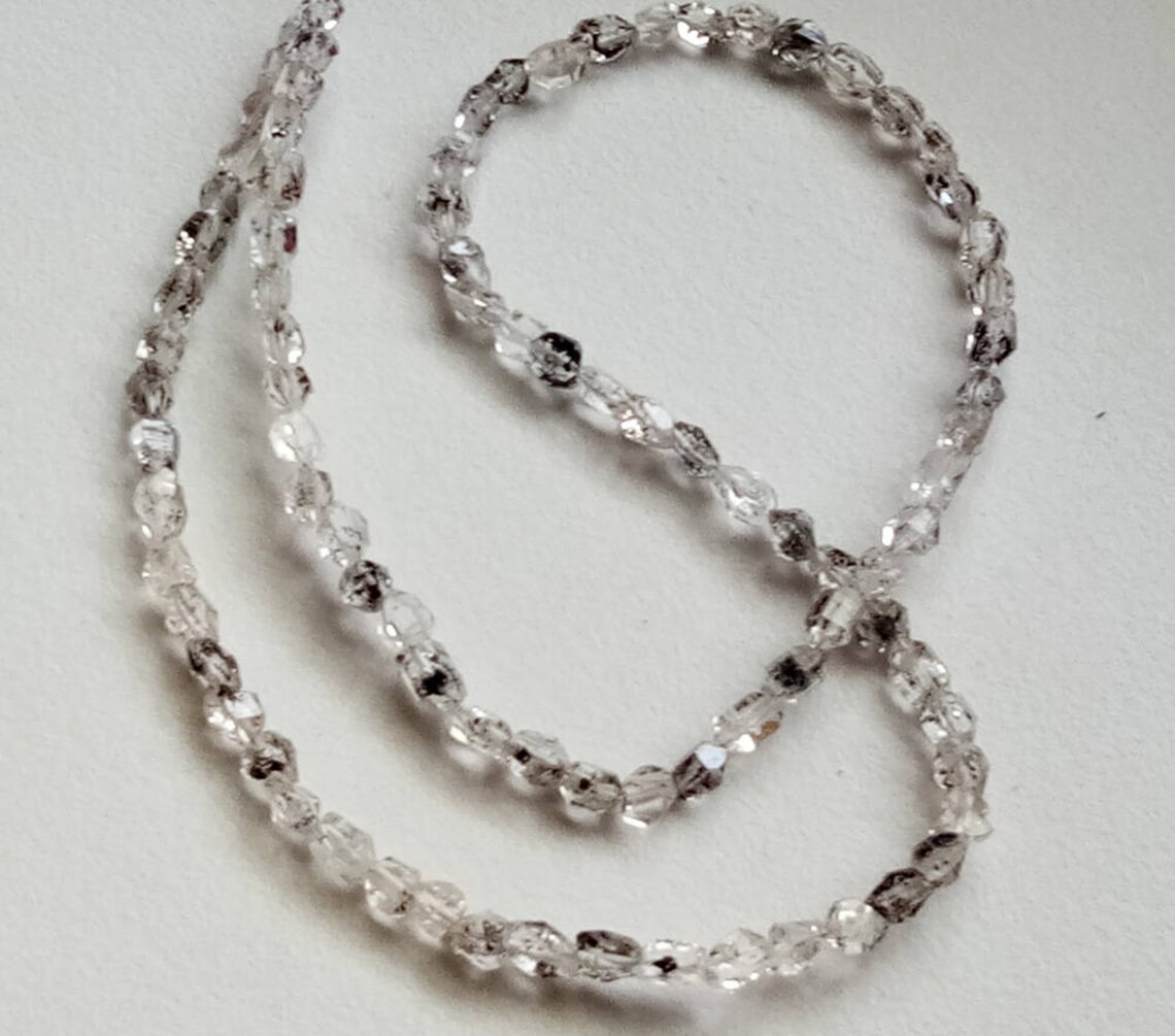 4-6mm Herkimer Diamond Quartz Beads Raw Herkimer Diamond | Etsy
