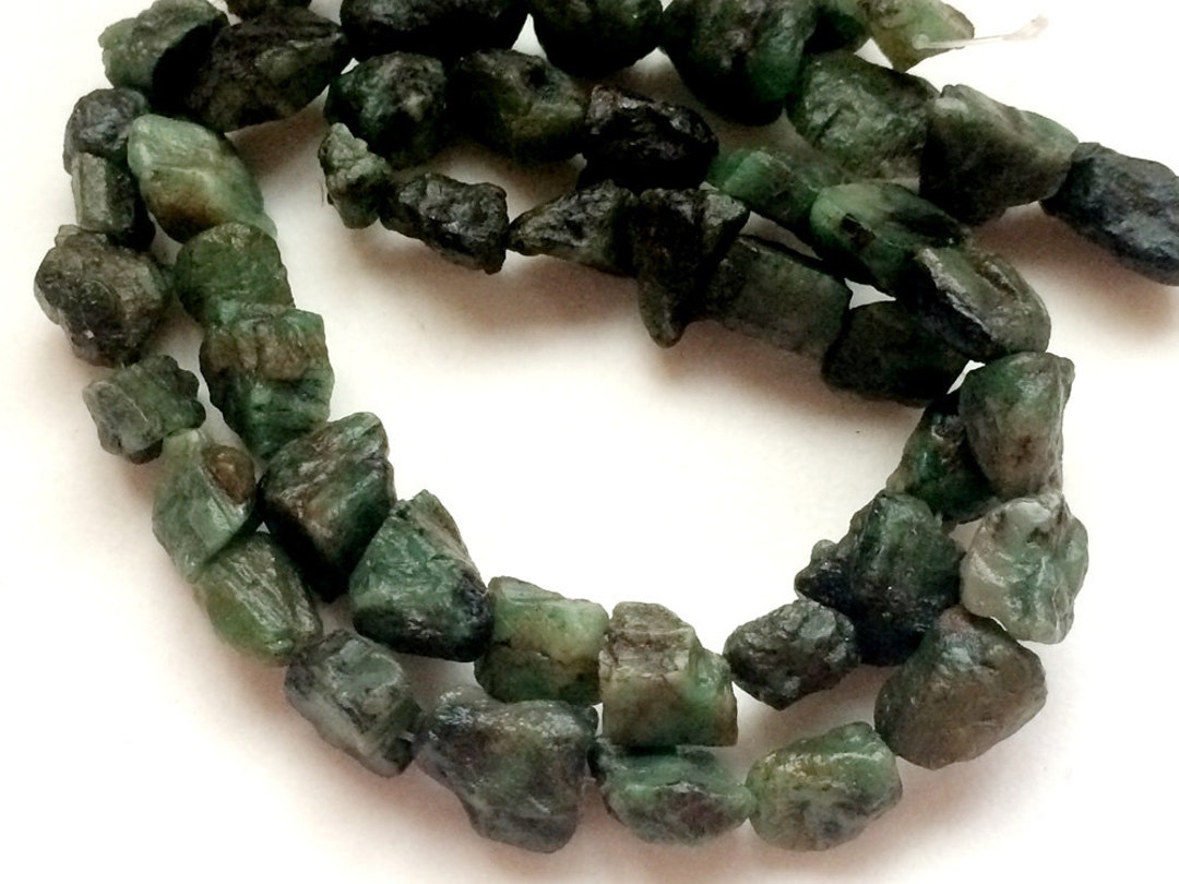 7-13mm Emerald Rough Beads, Drilled Emerald Raw Stones, Rough Emerald ...