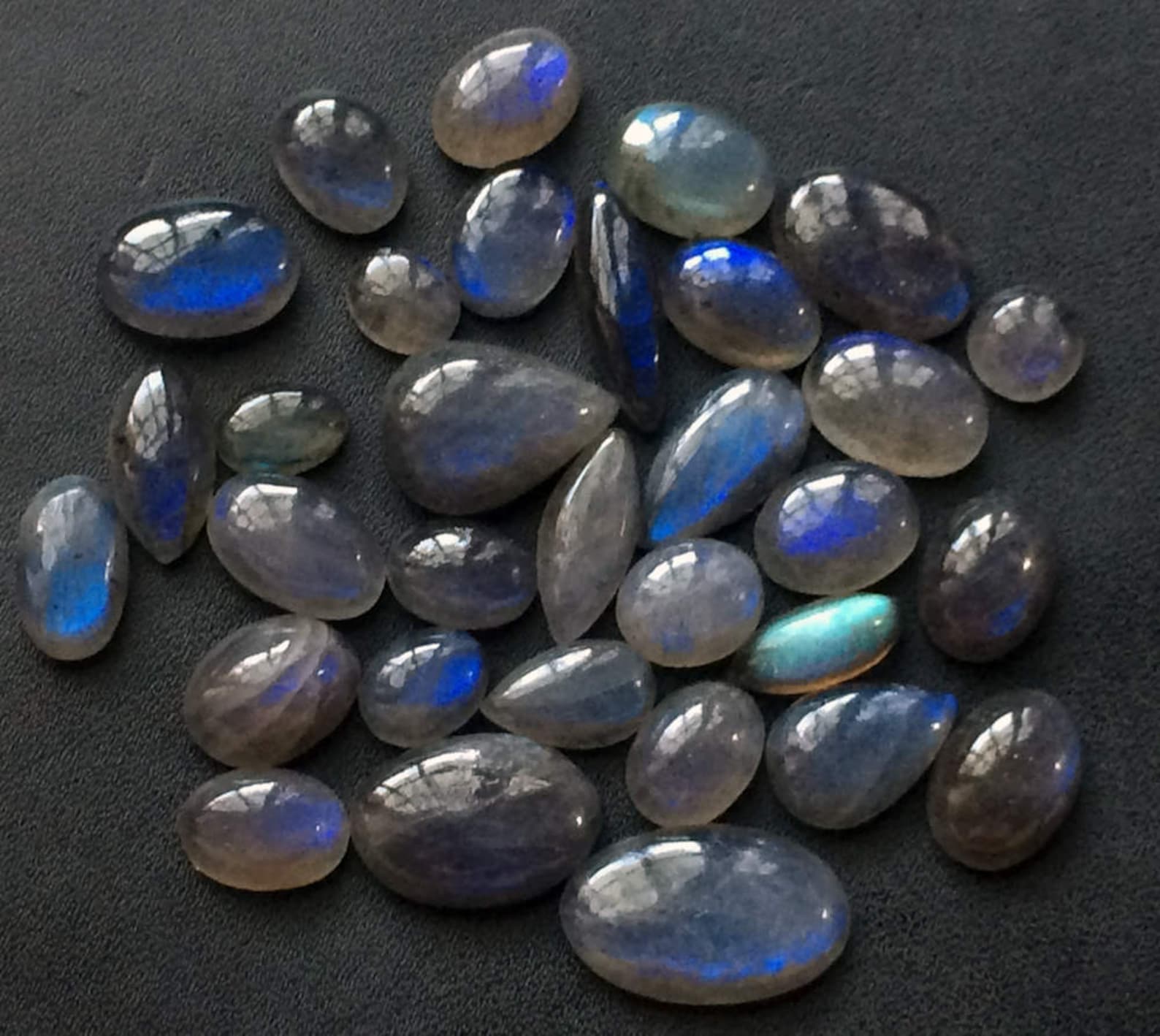 13-18mm Labradorite Plain Flat Back Cabochons Rare Blue Fire | Etsy