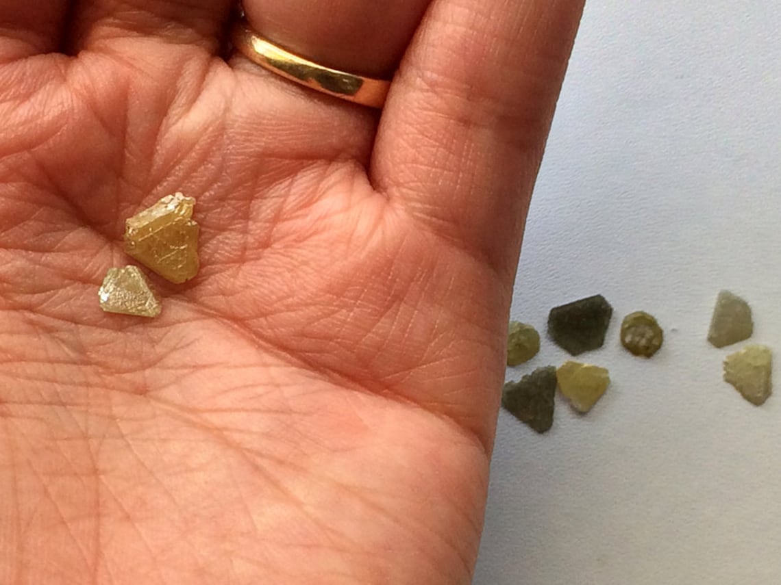 4-6mm Yellow Rough Diamond Slices, Yellow Natural Rough Diamond Slices ...