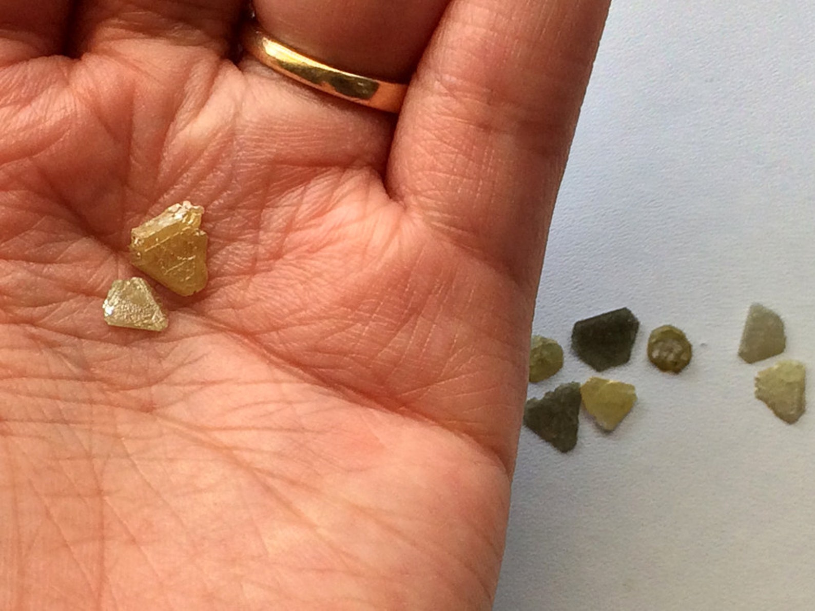 4-6mm Yellow Rough Diamond Slices, Yellow Natural Rough Diamond Slices ...