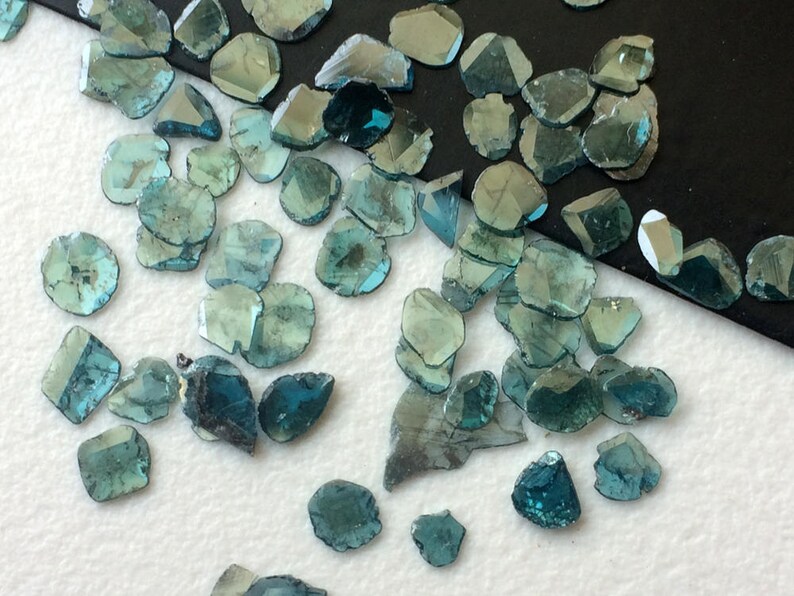 3-4mm Blue Diamond Faceted Slices Beautiful Blue Diamond | Etsy