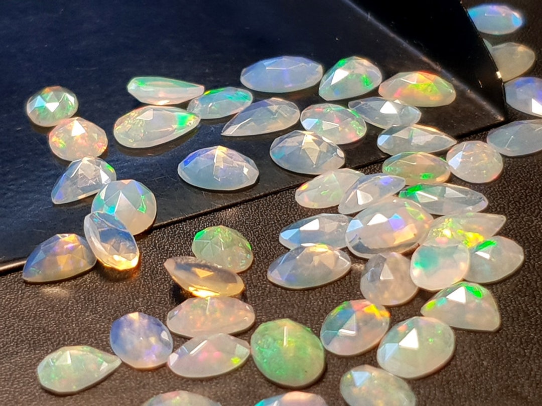 7-9mm Ethiopian Opal Mix Shape Rose Cut Cabochons, Natural Fire Opal ...
