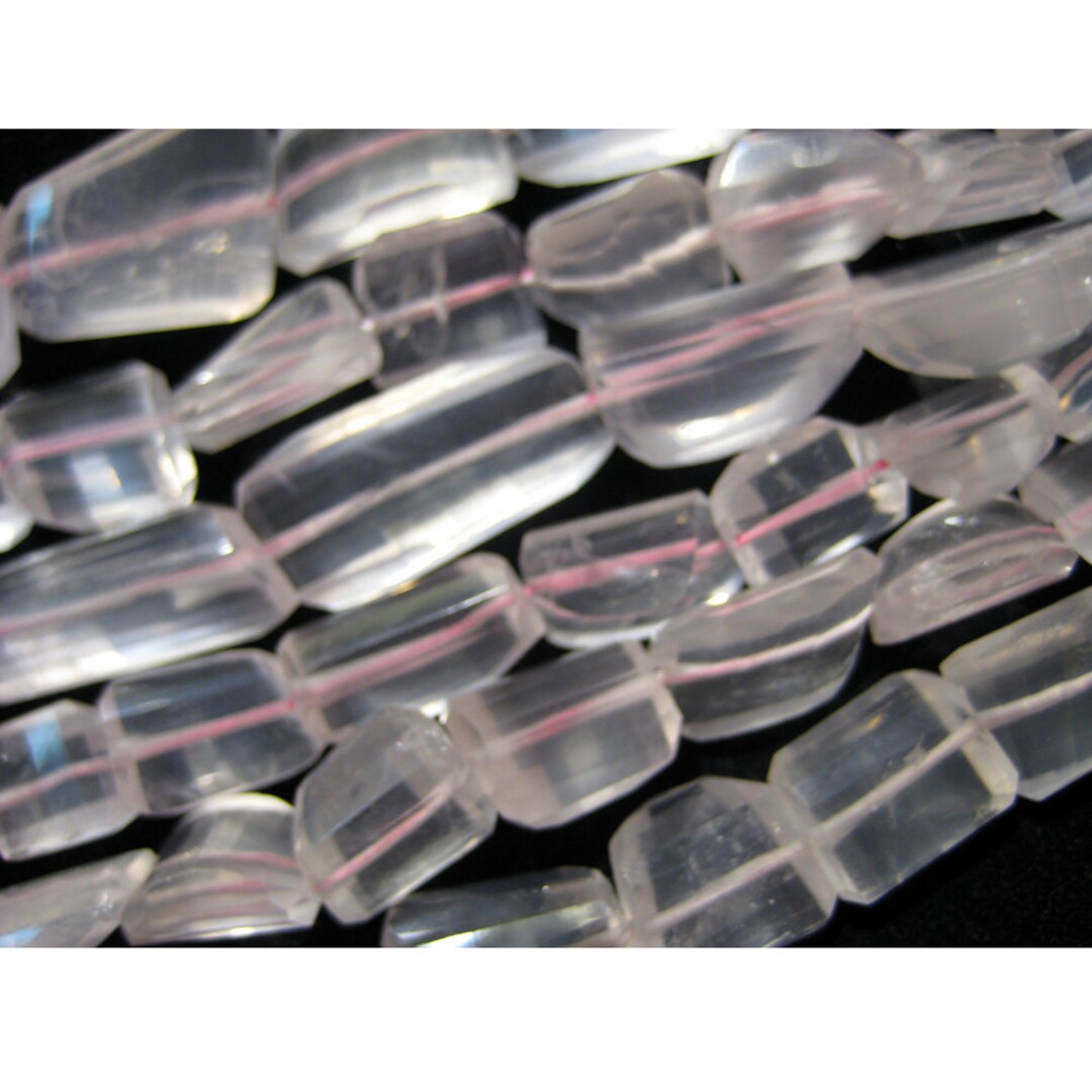 15mm Rose Quartz Step Cut Nuggets, Rose Quartz Faceted Gemstones, Rose ...