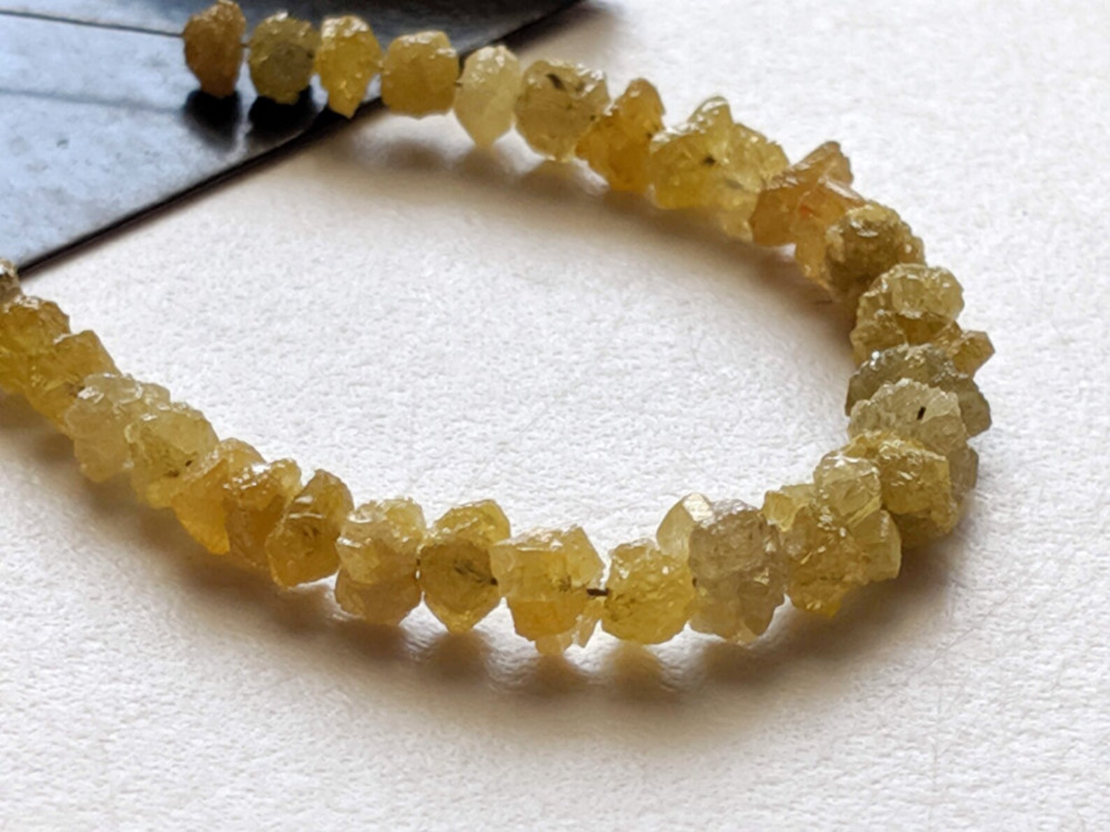 3.5-5mm Raw Yellow Diamond Beads, Natural Rough Yellow Diamond Beads ...