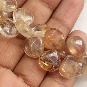 10-13mm Imperial Topaz Plain Heart Beads, Golden Champagne Topaz Heart ...